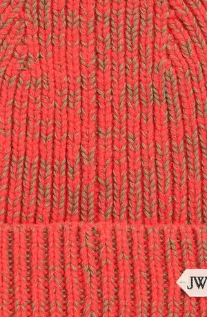 JW Anderson Wool-cotton Blend Mouline Beanie - Neon Orange
