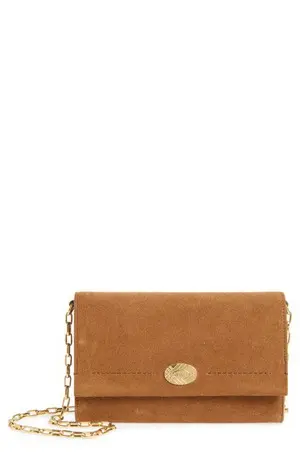 Burberry Cotswolds Suede Wallet On A Chain - Hazel