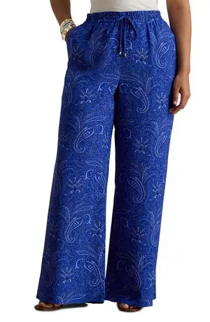 Ralph Lauren Floral Print Wide-leg Pants - Blue/multi