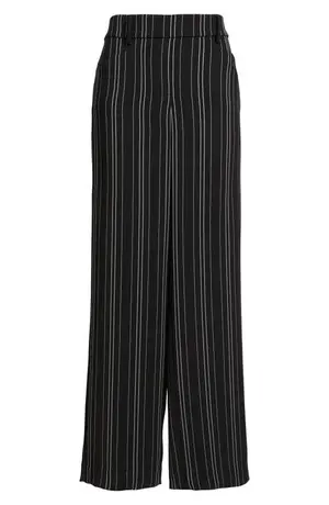 Anne Klein Striped Wide-leg Pull-on Pants