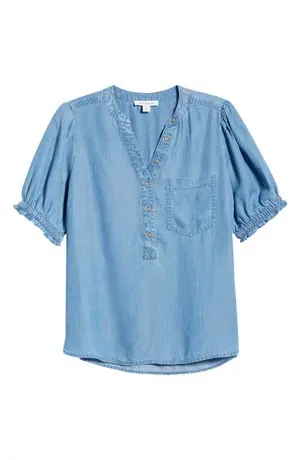 BEACHLUNCHLOUNGE Lowen Short Sleeve Chambray Top
