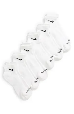 Nike Everyday Plus Cushioned Low Socks 6 Pack - White/black