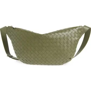 Bottega Veneta Intrecciato Leather Day Sling Bag - Crocodile-silver