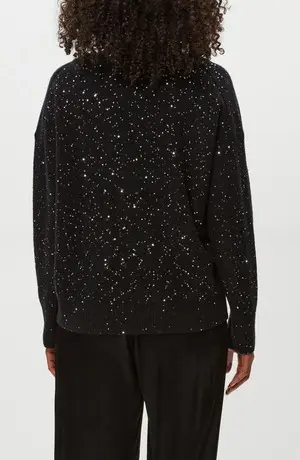 Michael Stars Sequin Embellished V-neck Sweater