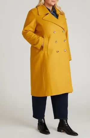 Universal Standard Callaghan Double Breasted Wool Blend Coat