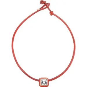 Bea Bongiasca Square Crystal Pendant Choker Necklace - Red