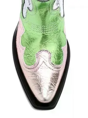 GANNI Metallic-finish Boots - Silver