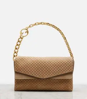 Gucci Interlocking G Large Suede Shoulder Bag