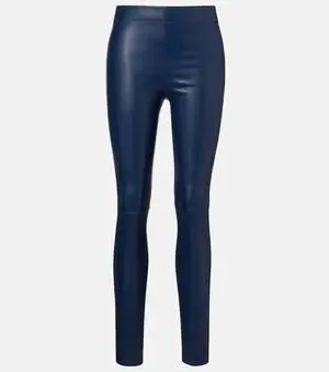 JOSEPH Leather Leggings - Blue