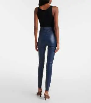 JOSEPH Leather Leggings - Blue