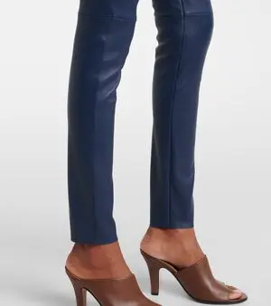 JOSEPH Leather Leggings - Blue