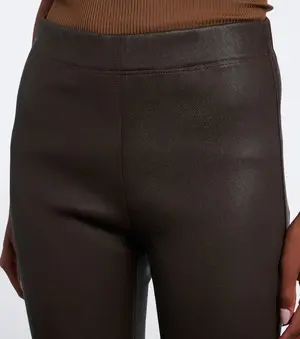 JOSEPH Leather Leggings - Brown