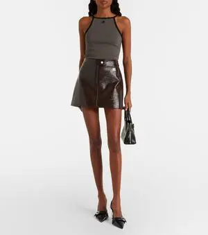 COURREGES Courrèges Logo Cotton Tank Top - Grey