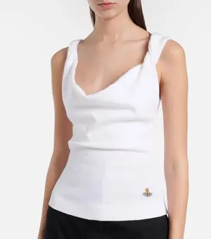 VIVIENNE WESTWOOD Anna Cotton-blend Jersey Tank Top - White