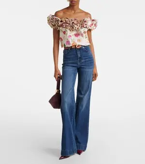 Carolina Herrera Floral-appliqué Off-shoulder Top - White