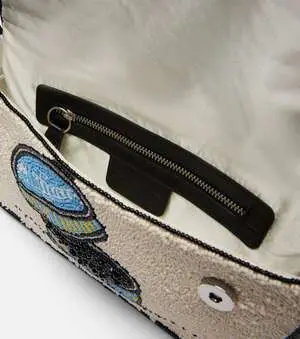 Staud Tommy Beaded Shoulder Bag - White