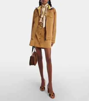 Etro Belted Suede Miniskirt - Beige
