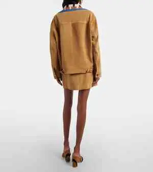 Etro Belted Suede Miniskirt - Beige