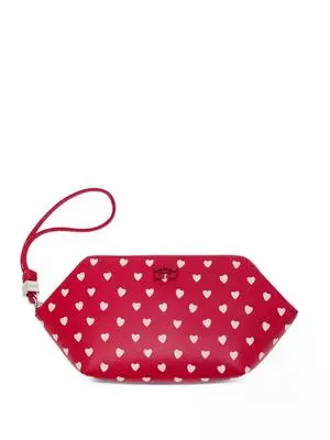 GANNI Heart Print Wristlet Pouch - Black