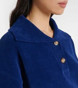 Victoria Beckham Cropped Cotton-blend Velvet Sweatshirt