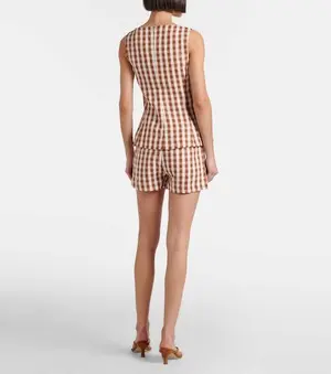 Faithfull The Brand Lila Gingham Linen Shorts - Brown