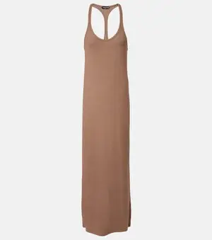 TOM FORD Racerback Jersey Maxi Dress - Brown