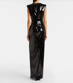 Balmain Chain-detail Sequined Gown