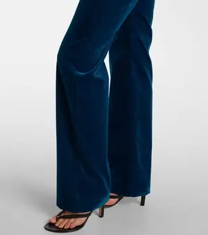 Rabanne Cotton-blend Velvet Flared Pants