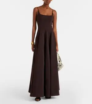Staud Joy Cotton-blend Gown - Brown