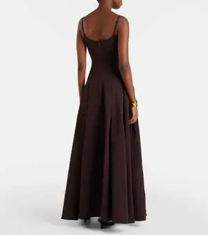 Staud Joy Cotton-blend Gown - Brown