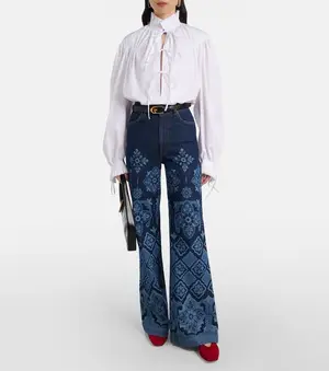 La DoubleJ Partenope Printed Flared Jeans