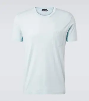 TOM FORD Cotton And Silk Jersey T-shirt - Blue