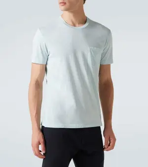TOM FORD Cotton And Silk Jersey T-shirt - Blue