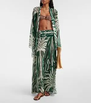 Johanna Ortiz Printed Wide-leg Pants