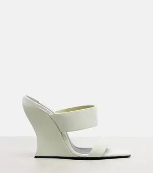 Alaïa Wave 110 Suede Wedge Mules