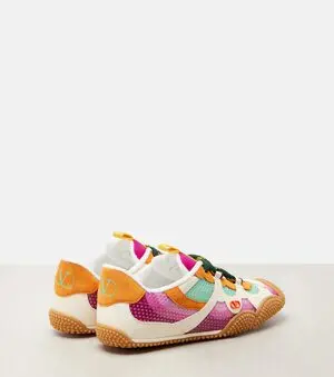 Valentino Garavani Amphibia Leather-trimmed Sneakers - Multicoloured