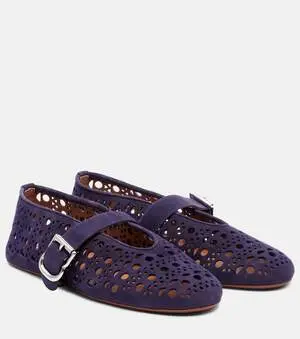 Alaïa Vienne Suede Ballet Flats - Purple