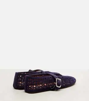 Alaïa Vienne Suede Ballet Flats - Purple