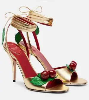 Valentino Garavani Metallic Leather Sandals - Gold