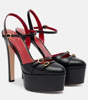 Valentino Garavani Crasher Leather Platform Pumps - Black