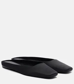 Staud Otto Satin Mules - Black