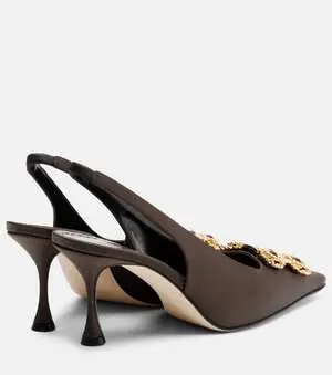 Manolo Blahnik Cupida 70 Embellished Slingback Pumps