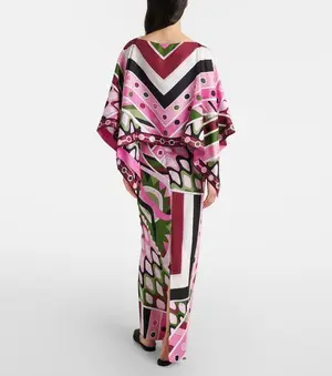 Emilio Pucci Printed Layered Silk Satin Maxi Dress