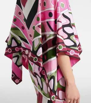 Emilio Pucci Printed Layered Silk Satin Maxi Dress