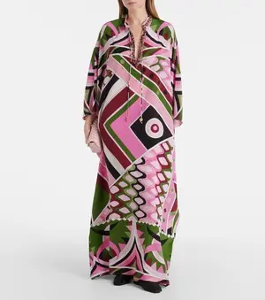 Emilio Pucci Printed Silk Satin Kaftan