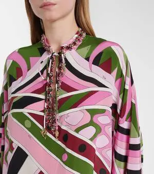 Emilio Pucci Printed Silk Satin Kaftan