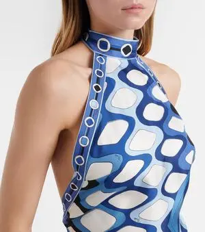 Emilio Pucci Printed Cropped Silk Top