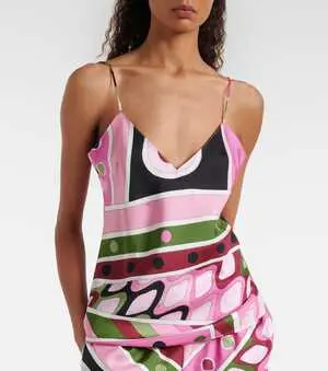 Emilio Pucci Vivara Silk Satin Top