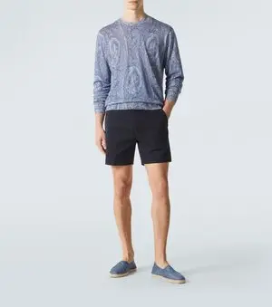 Etro Paisley Gabardine Espadrilles - Blue