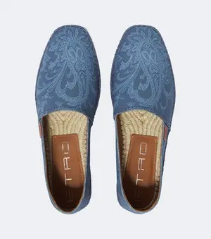 Etro Paisley Gabardine Espadrilles - Blue